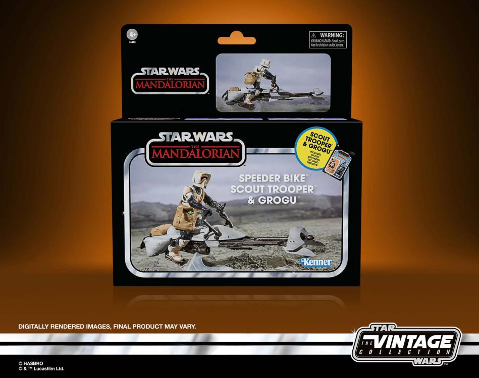 Star Wars The Vintage Collection Speeder Bike with Scout Trooper and Grogu – Kapow Toys